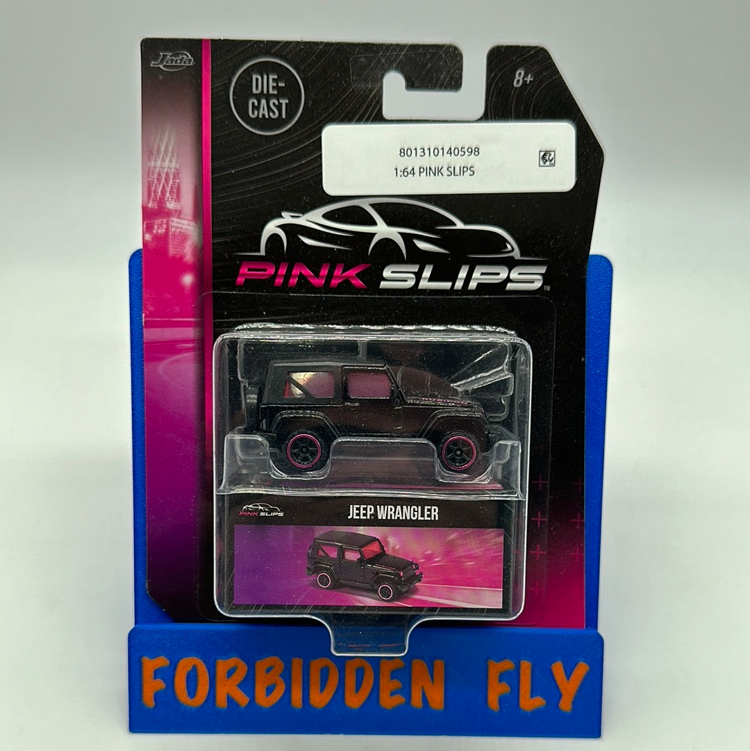 Jada 1:64 Scale - Pink Slips Series - Jeep Wrangler - Black – Forbidden Fly